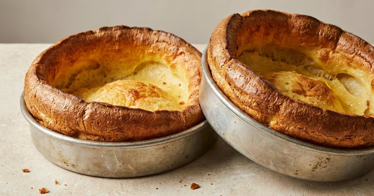 Giant Yorkshire Pudding Recipe in Cake Pans - Delishably