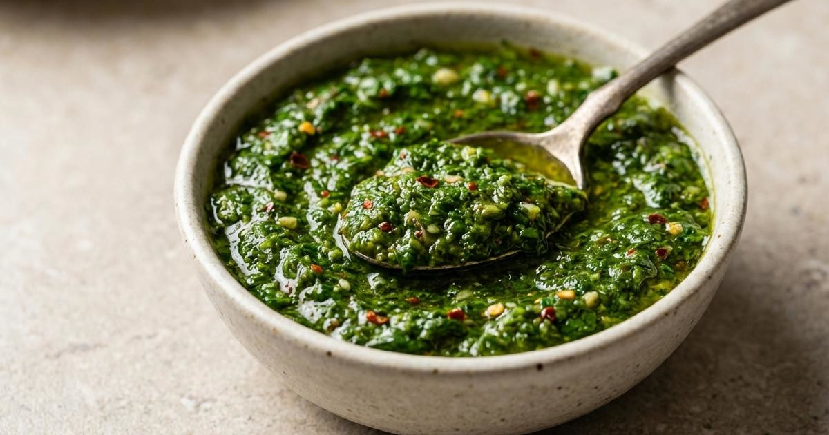Basil Chimichurri Sauce - Delishably