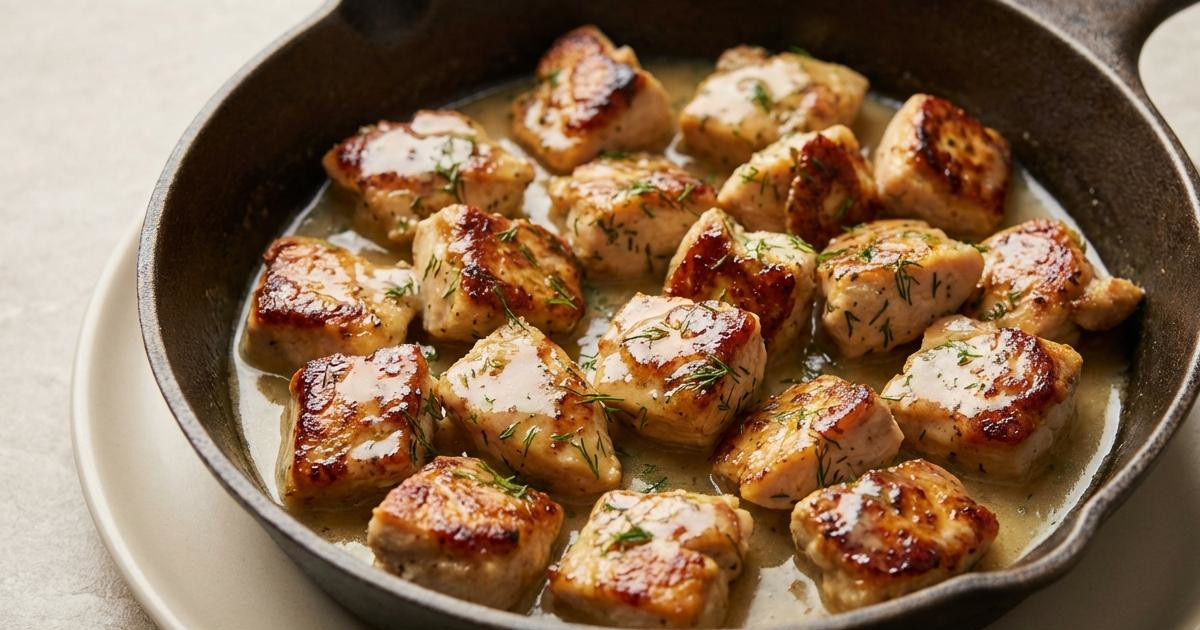 Ranch Chicken Bites With White Wine Pan Sauce - Delishably