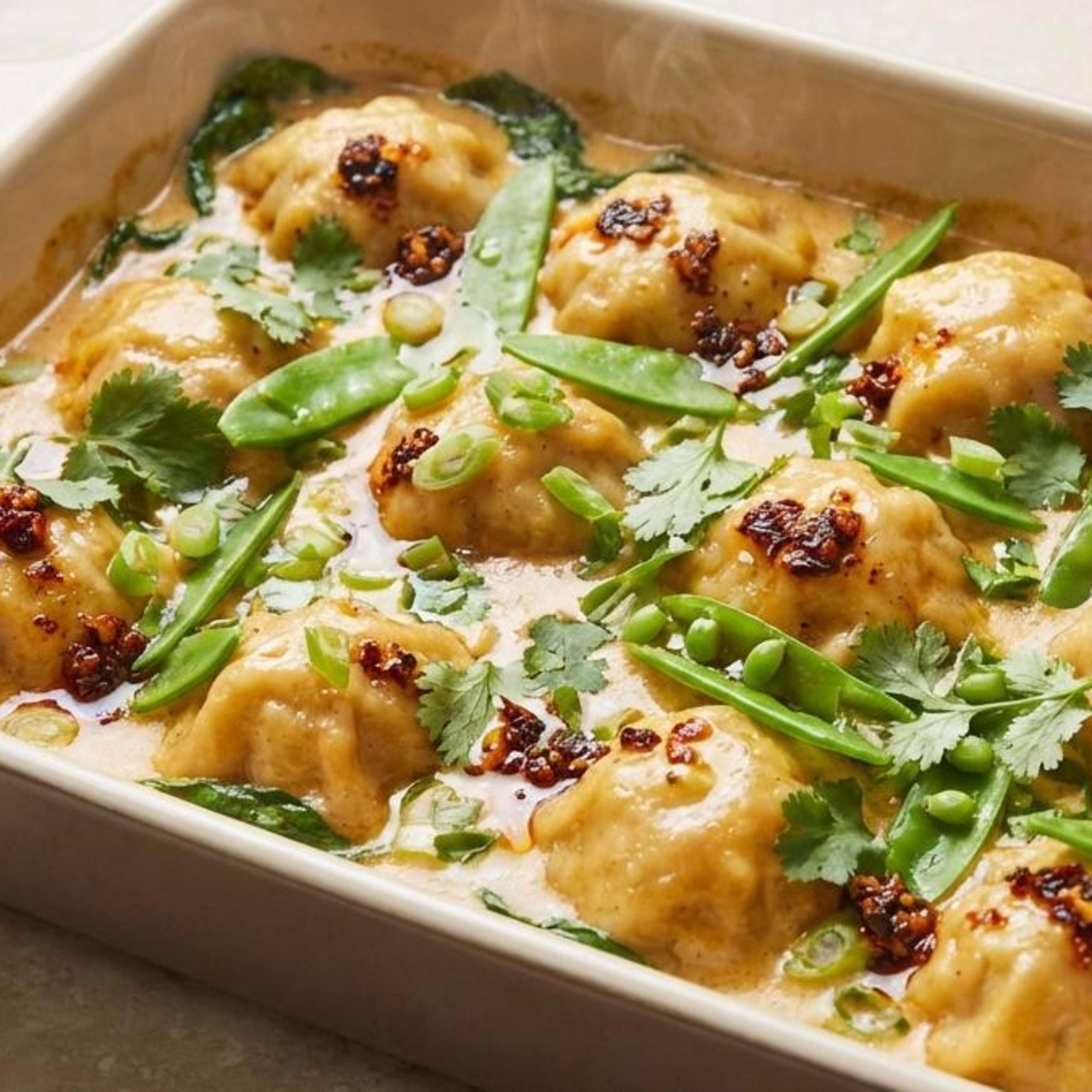Coconut Red Curry Dumpling Bake - Delishably