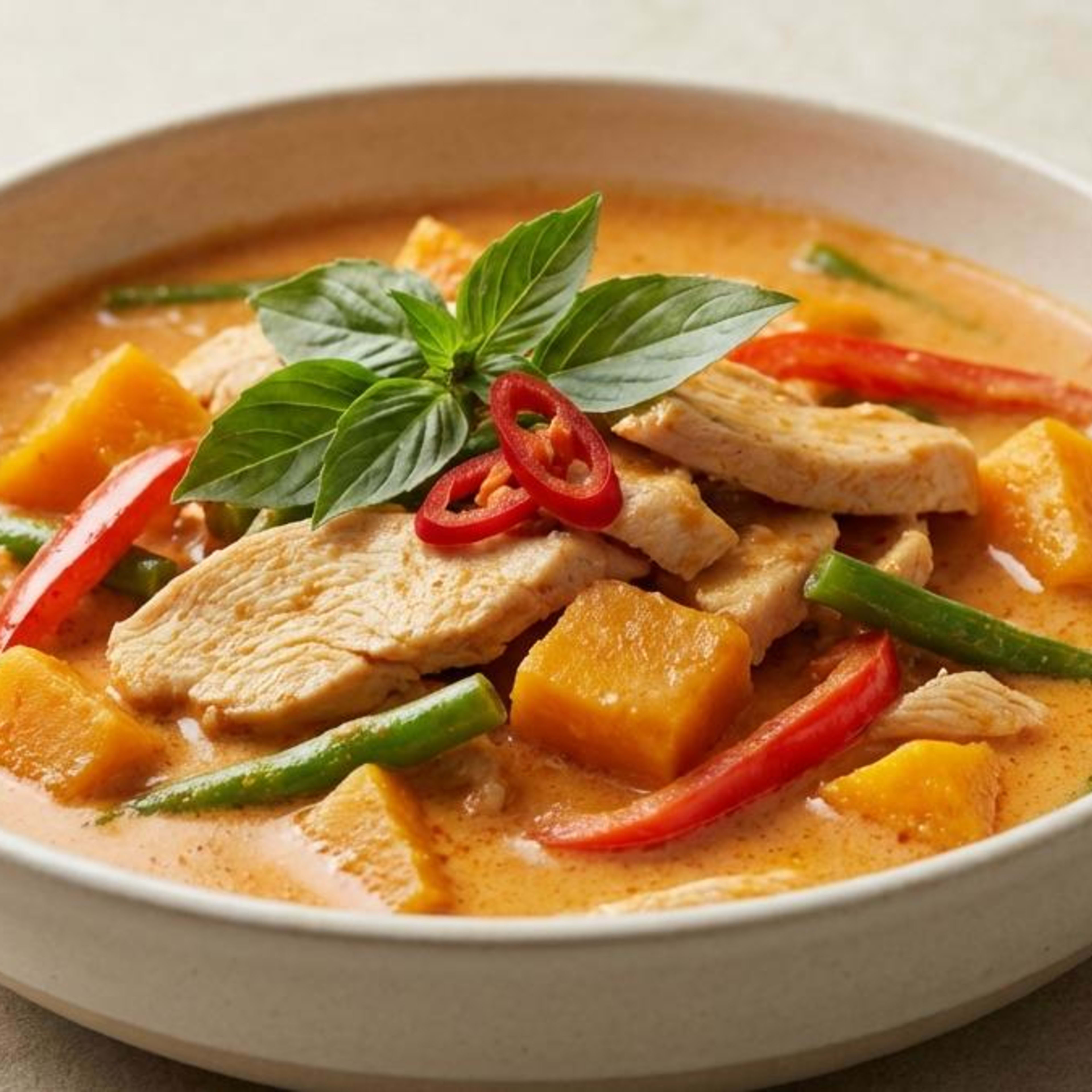 Thai Red Curry with Chicken and Butternut Squash - Delishably