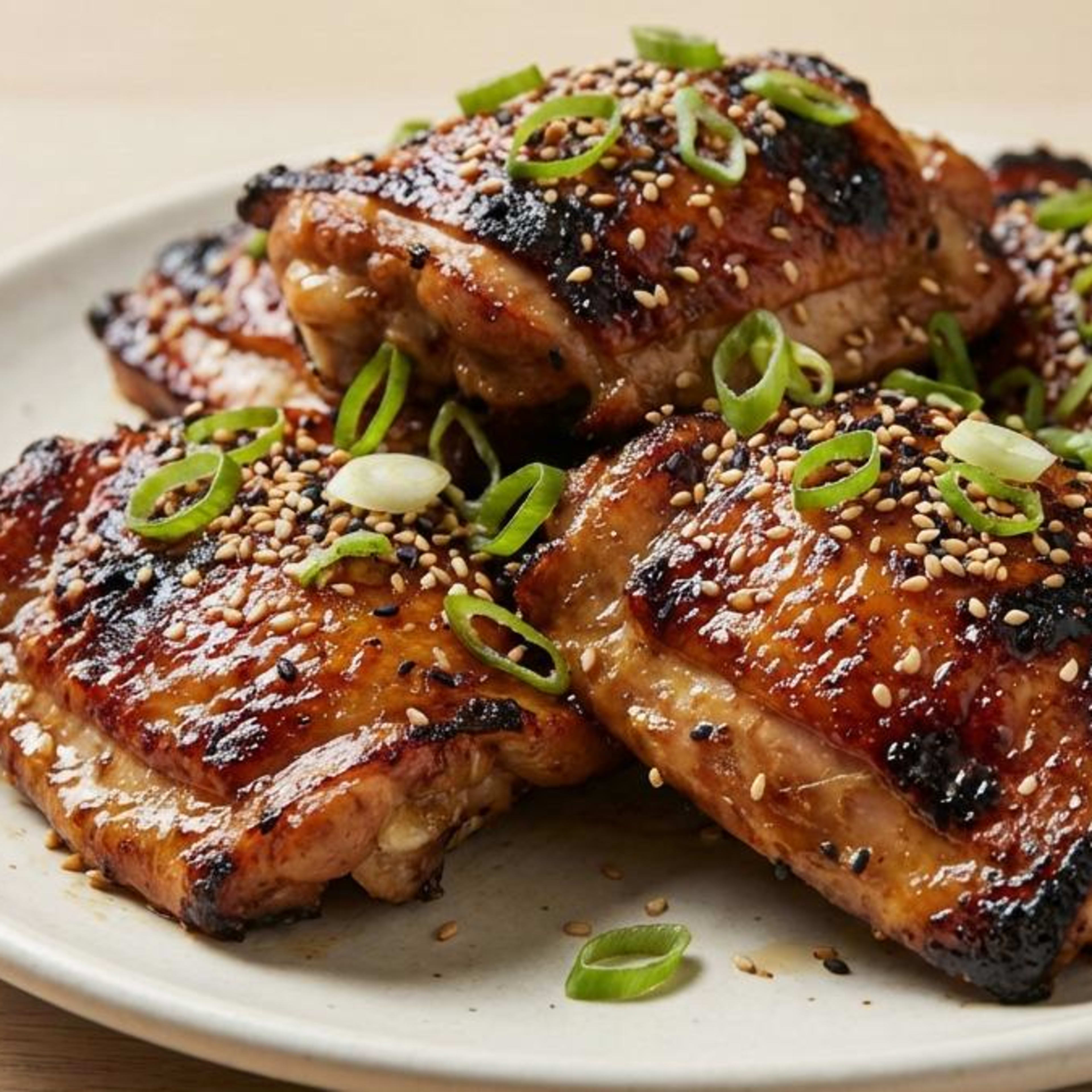 Miso–Sesame Marinated Chicken Thighs - Delishably