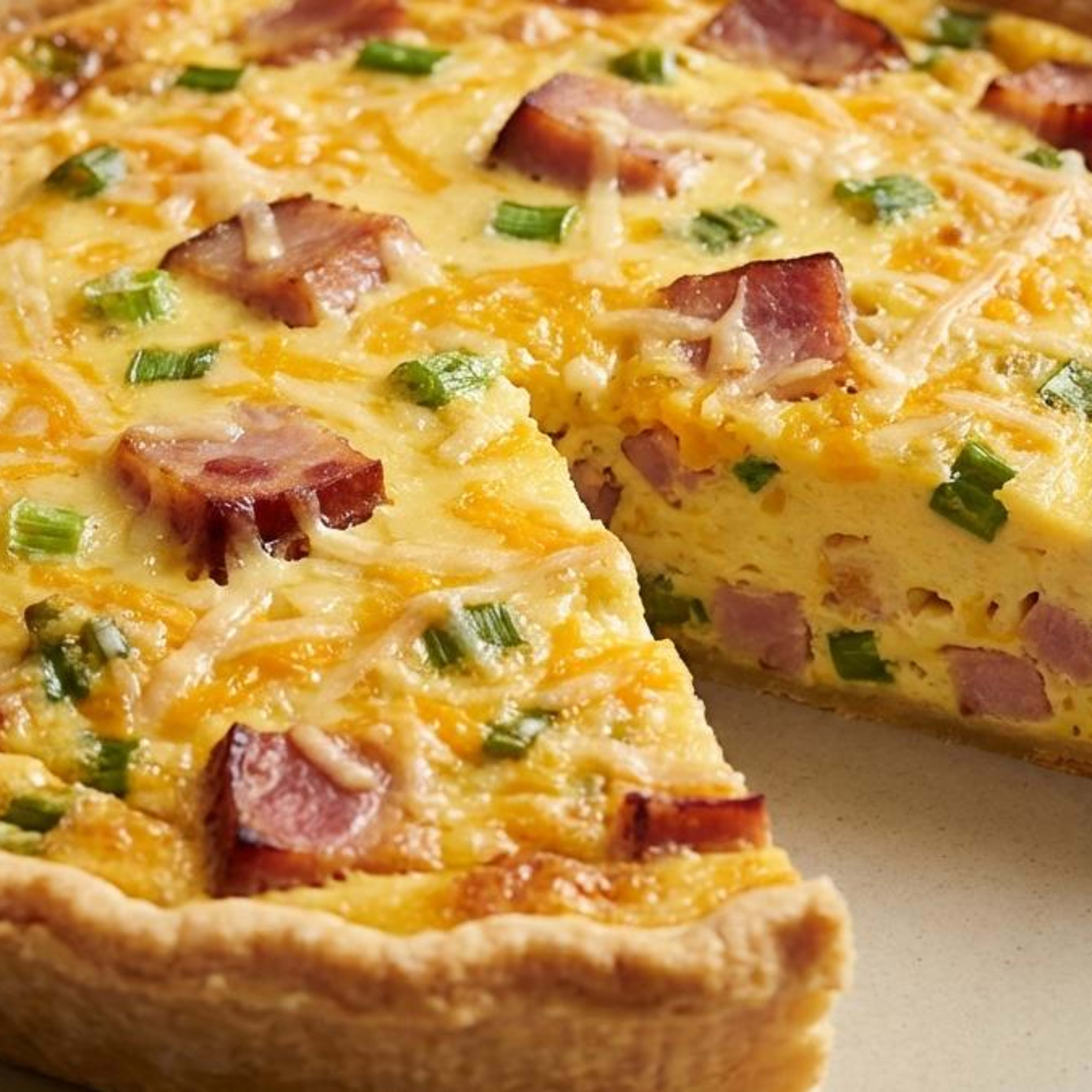 Cottage Cheese Ham and Cheese Quiche - Delishably